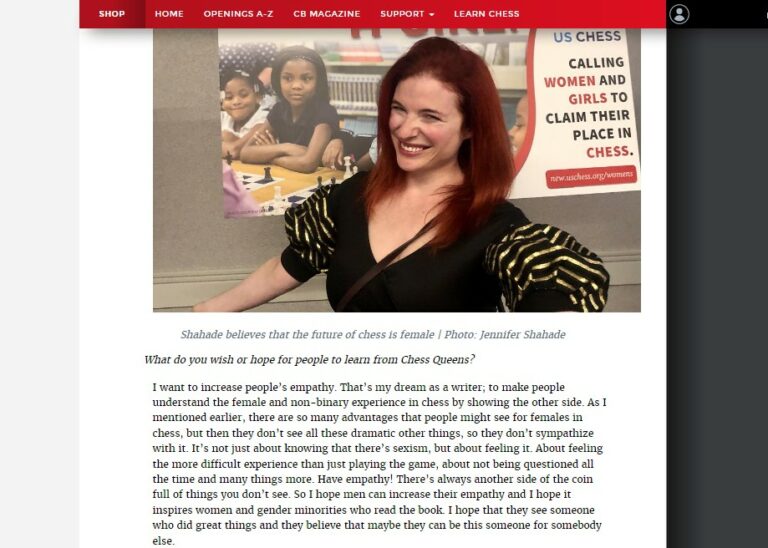 Interview with WGM Jennifer Shahade - Tatiana Flores